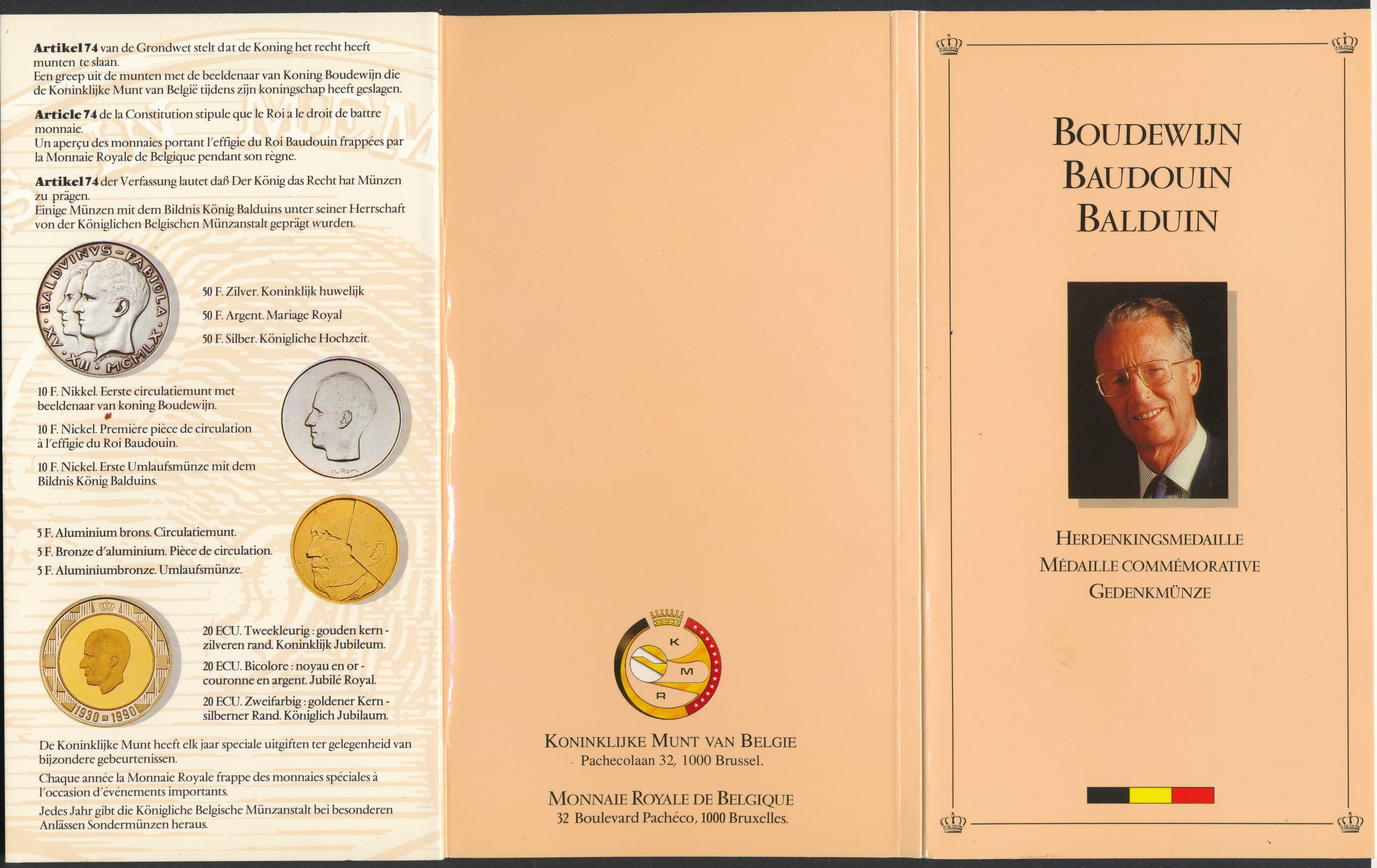 Herdenkingsmedaille ter nagedachtenis van Koning Boudewijn I - munten.be